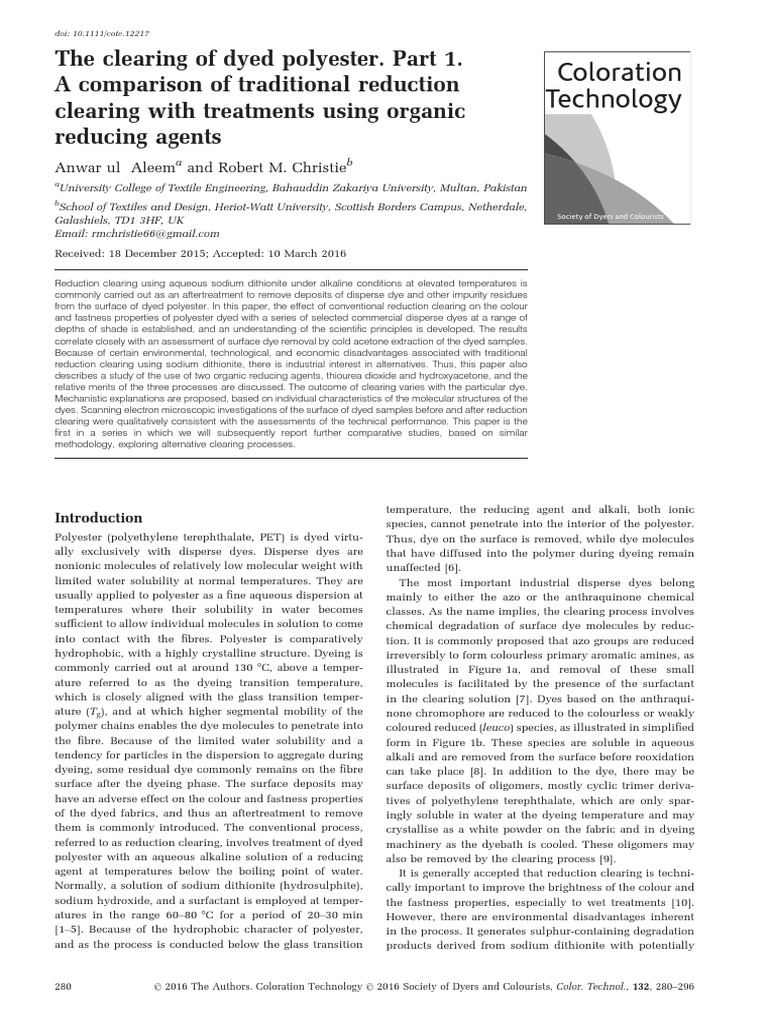 Coloration Technology | PDF | Dye | Dyeing