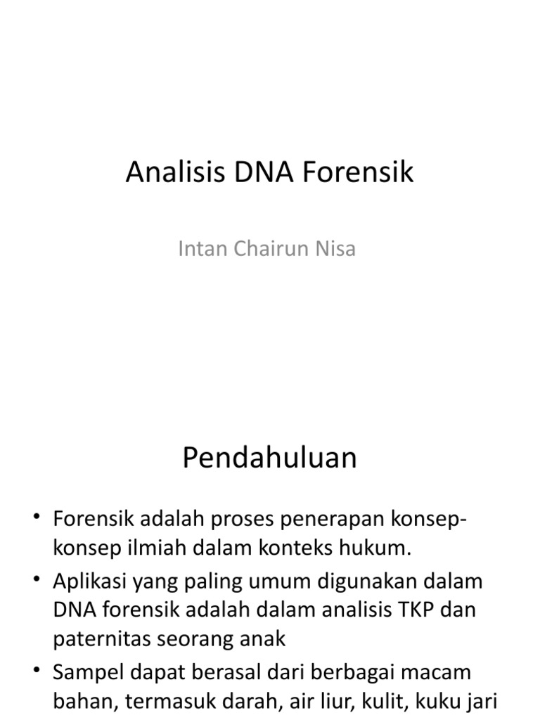 Analisis DNA Forensik | PDF