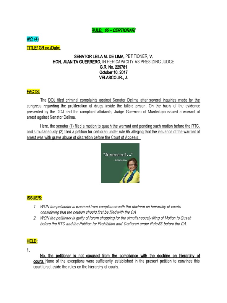 RULE 65 Certiorari and Mandamus | PDF | Judgment (Law) | Mandamus