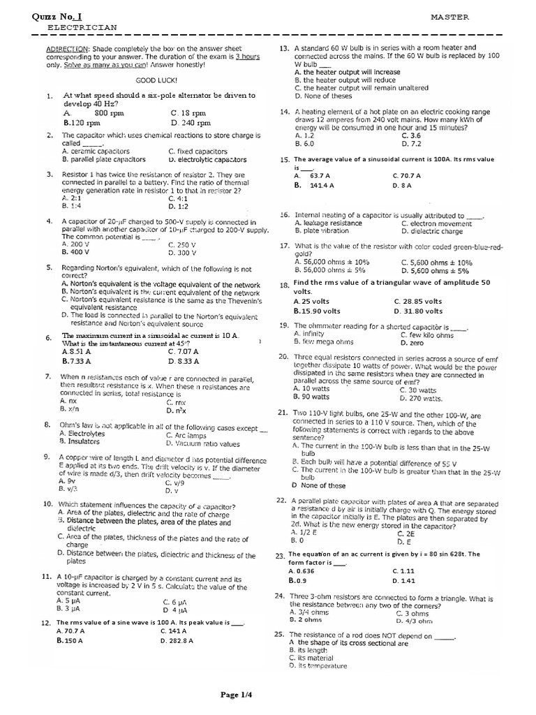 RME Calculations for Electricians | PDF | Root Mean Square | Computer ...