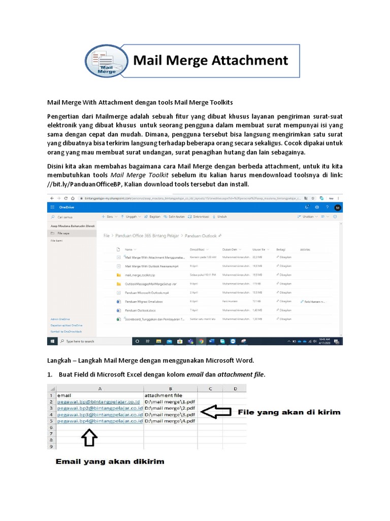 Mail Merge dengan Attachment di Word | PDF