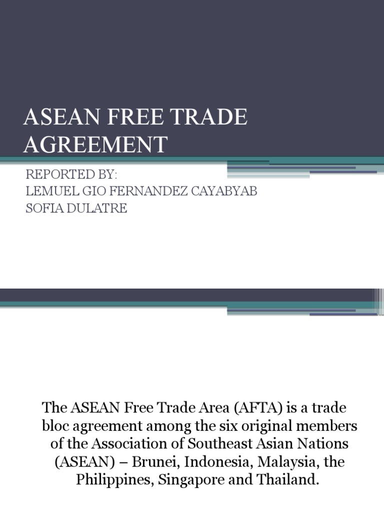 ASEAN6 CEPT Package and Commitments to AFTA | PDF | Asean Free Trade ...