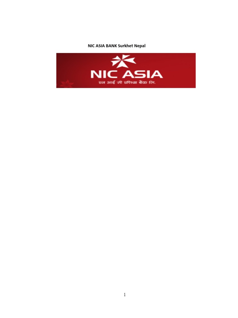 NIC ASIA BANK Surkhet Nepal | PDF | Online Banking | Banks & Banking