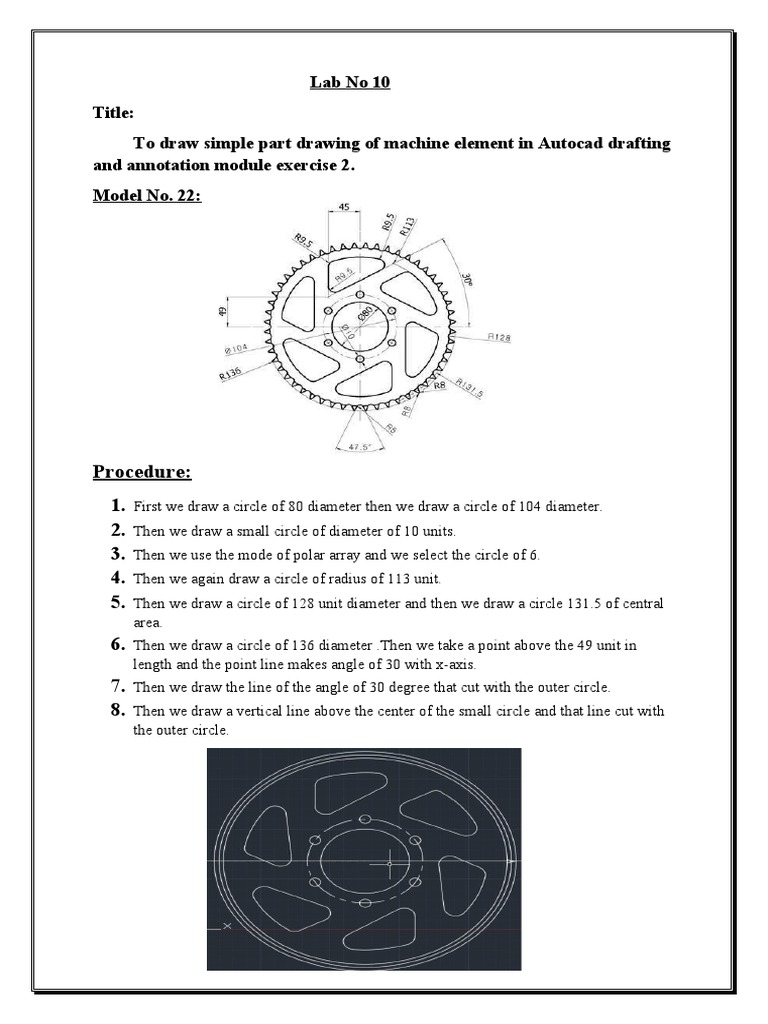 Lab No 10 Title: To Draw Simple Part Drawing of Machine Element in ...