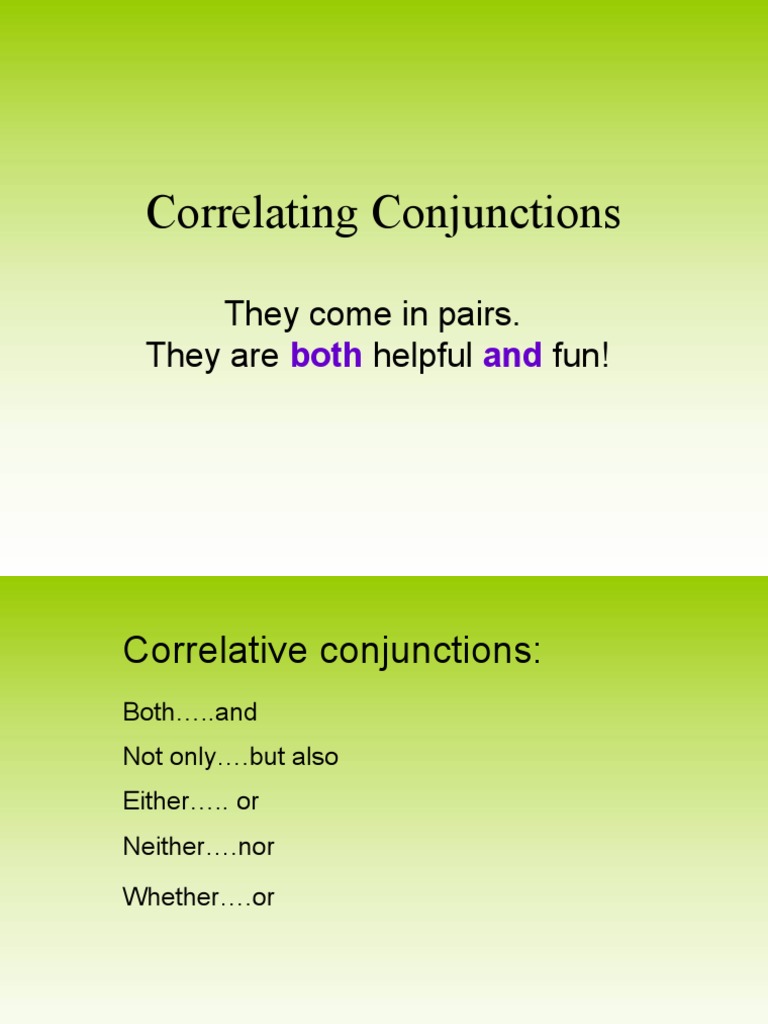 Understanding Correlative Conjunctions | PDF | Grammar | Syntax