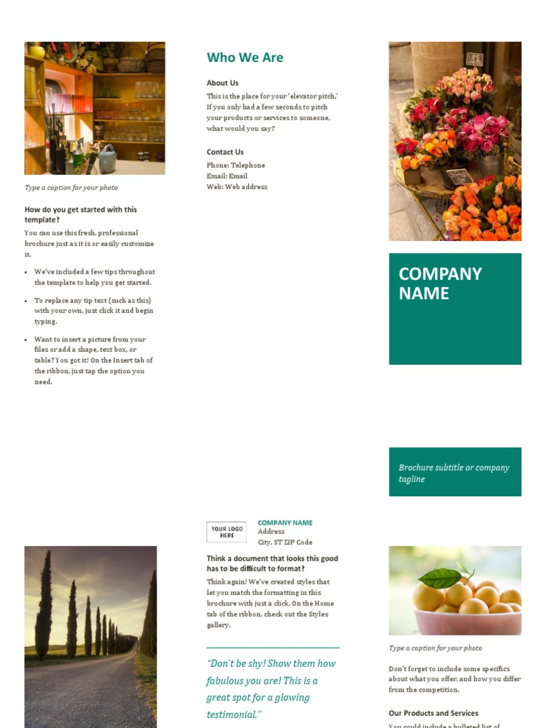 Sample Brochure Template | PDF | Communication | Computing