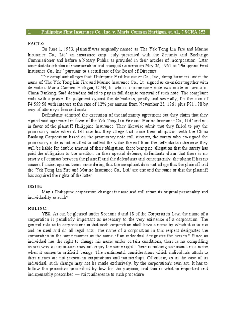 Philippine First Insurance Co | PDF | Corporations | Insurance
