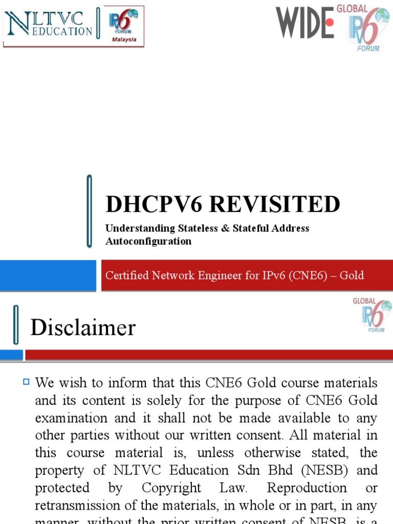 Dhcpv6 Revisited: Certified Network Engineer For Ipv6 (Cne6) - Gold | PDF | I Pv6 | Computer ...