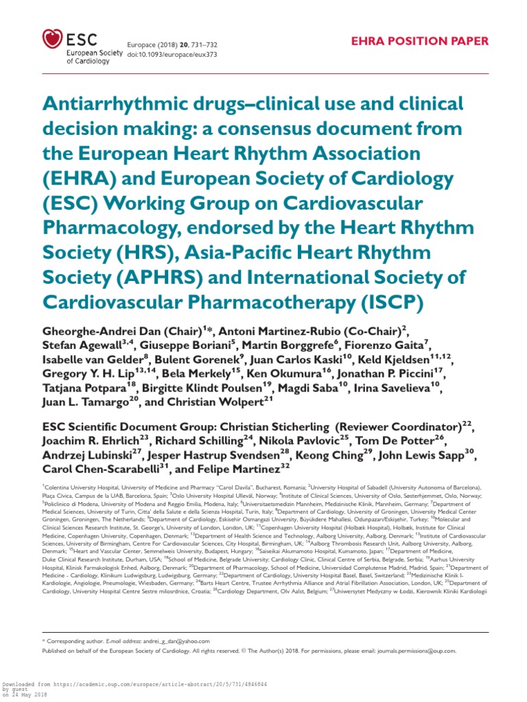 Antiarrhythmic Drugs: Clinical Guidelines | PDF | Electrophysiology ...