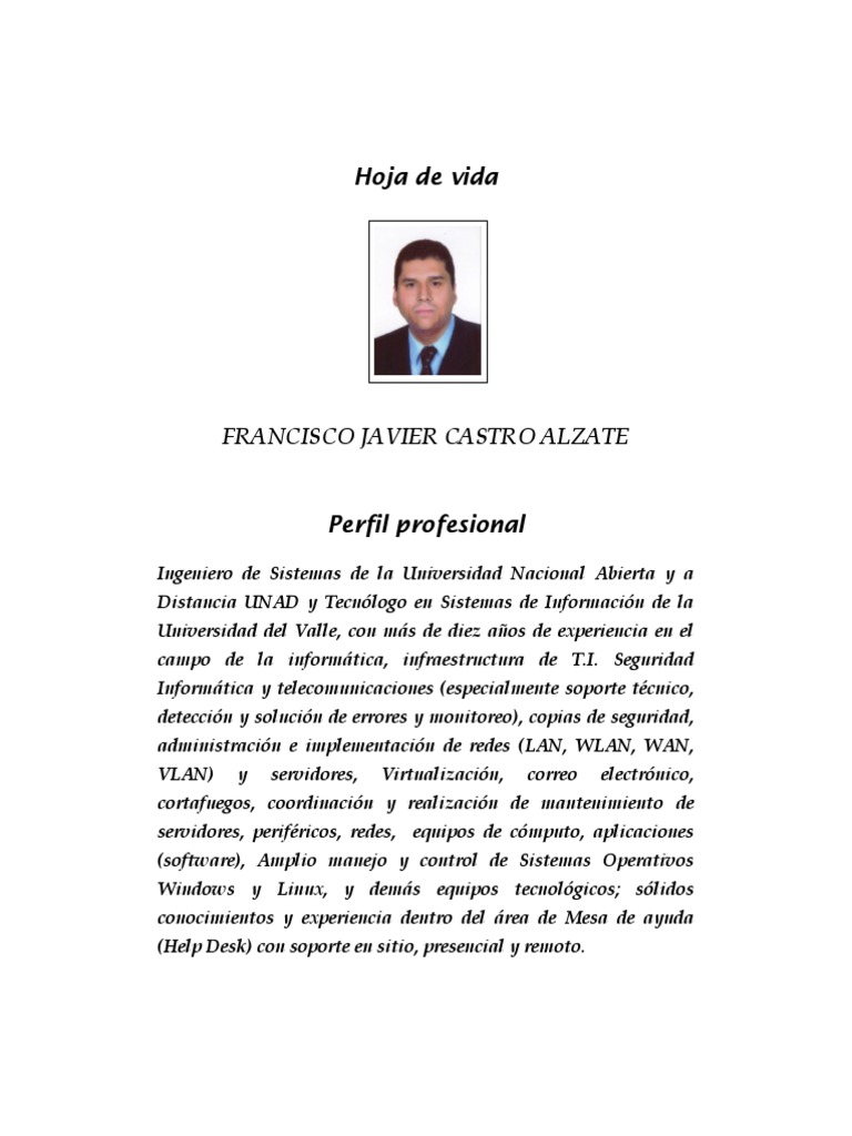 Francisco Javier Castro Alzate | PDF | Soporte técnico | La seguridad ...