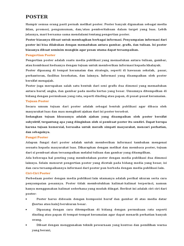 Pengertian dan Fungsi Poster dalam Publikasi | PDF | Ilmu Sosial