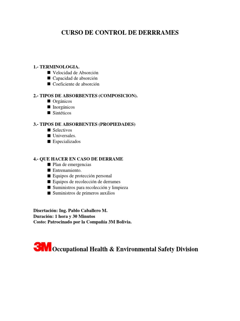 Control de Derrames | PDF | Ciencia y matemáticas
