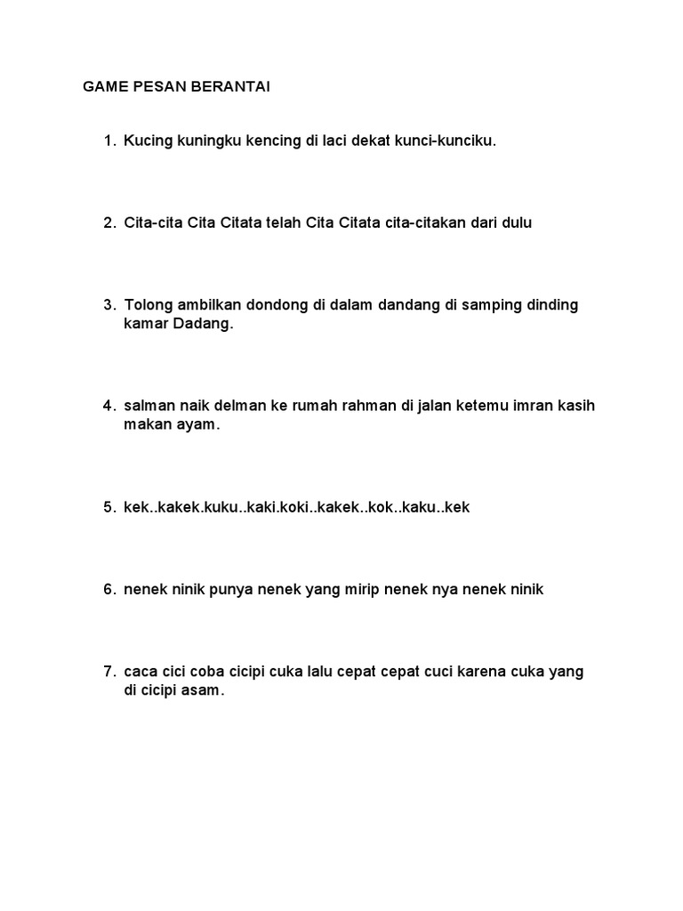 Game Pesan Berantai | PDF