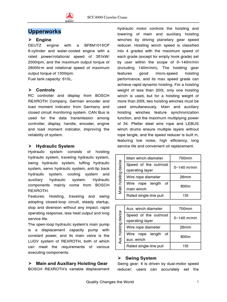 SCC4000C Hydraulic Crawler Crane | PDF | Crane (Machine) | Equipment