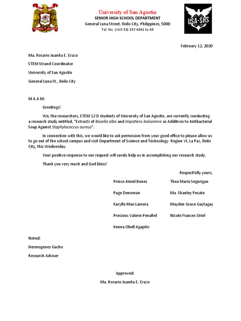 Excuse Letter For Research | PDF
