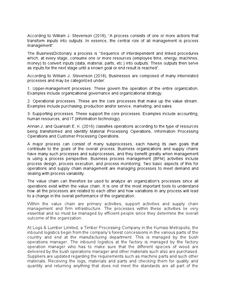 Operations Management Assignment 2 Operations Processes | PDF | Business