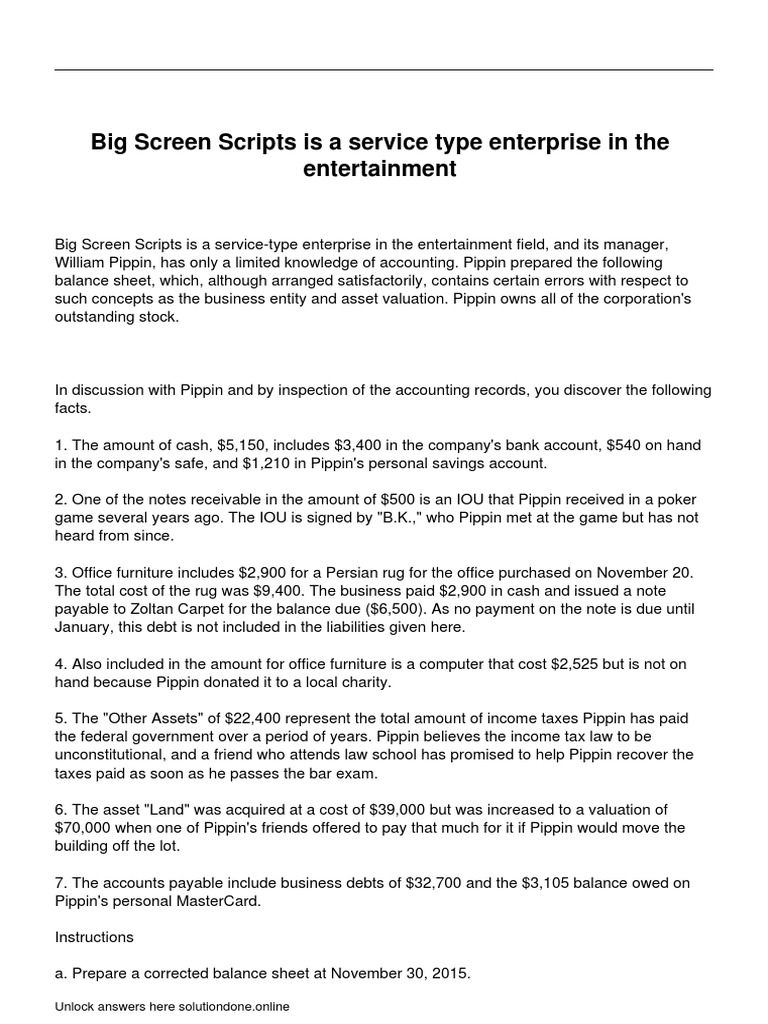 Big Screen Scripts Is A Service Type Enterprise in The Entertainment ...