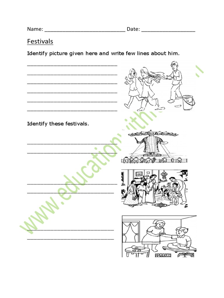 Festivals Worksheet 3 | PDF