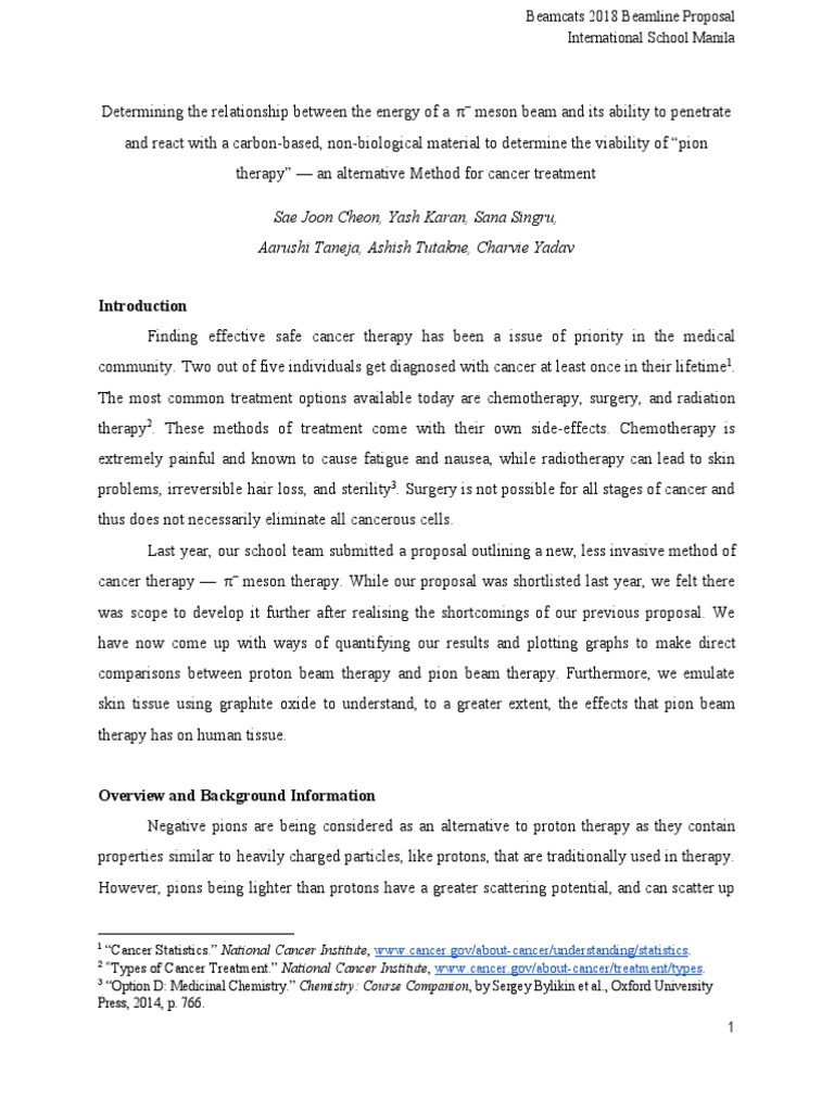 Pion Beam Therapy Exploration | PDF | Atoms | Atomic Nucleus