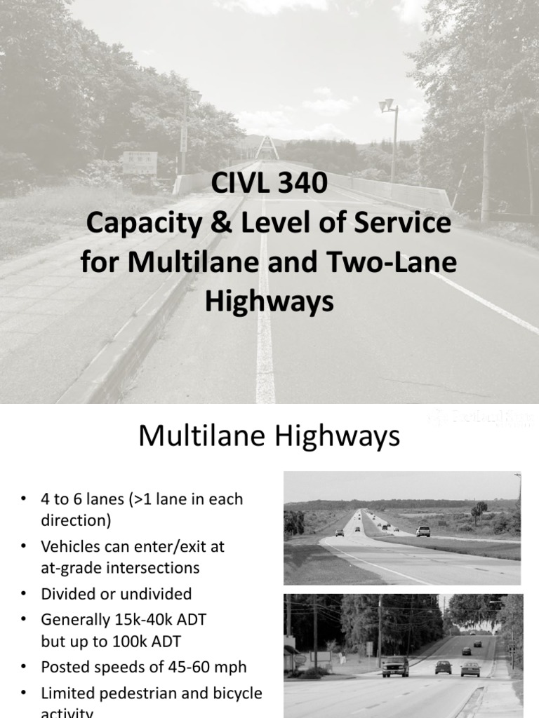 Capacity and Level of Service For Multilane and Two Lane Highway | PDF ...