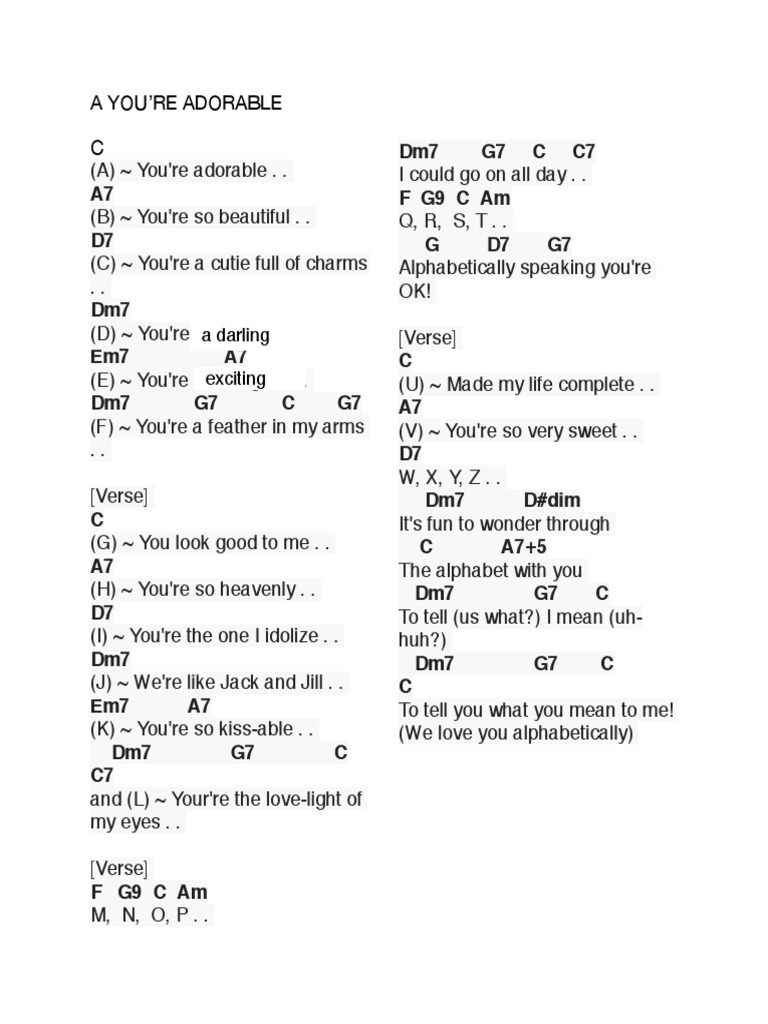 A You're Adorable:Holly Jolly Christmas Lyrics