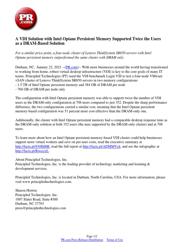 VDI Performance: Intel Optane vs DRAM | PDF | Desktop Virtualization ...