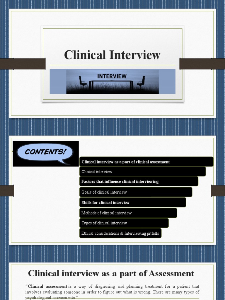 Clinical Interview | PDF | Interview | Medical Diagnosis