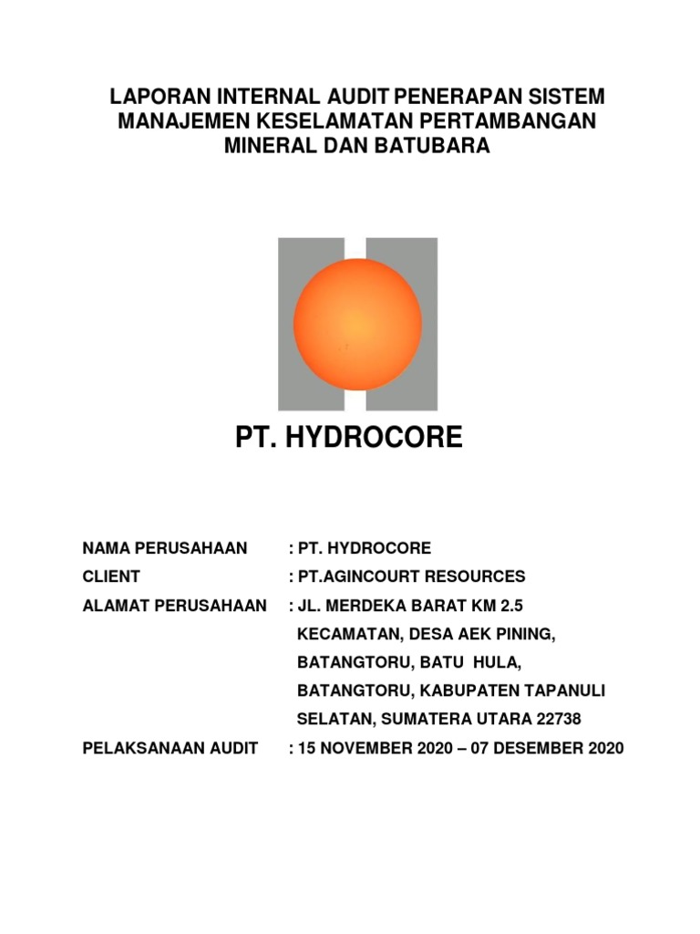 Laporan Audit Internal SMKP Minerba 2020 | PDF
