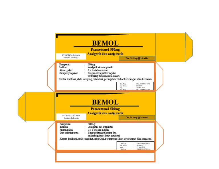 Obat PCT Ampul: BEMOL Paracetamol 500mg | PDF
