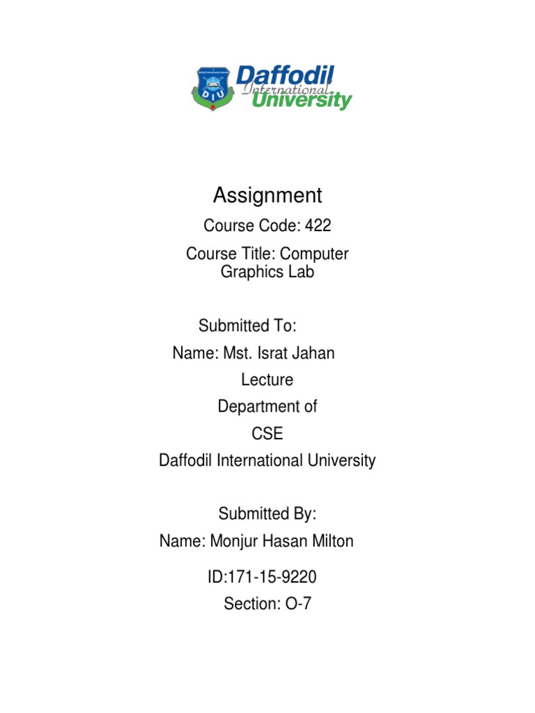 Drawing an Emoji Using OpenGl: Computer Graphics Lab Assignment | PDF