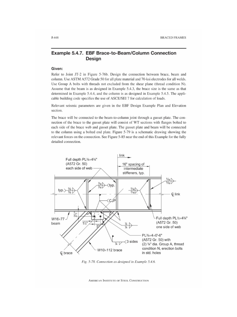 AISC 327-18A Seismic Design Manual-Ex 5.4.7 | PDF