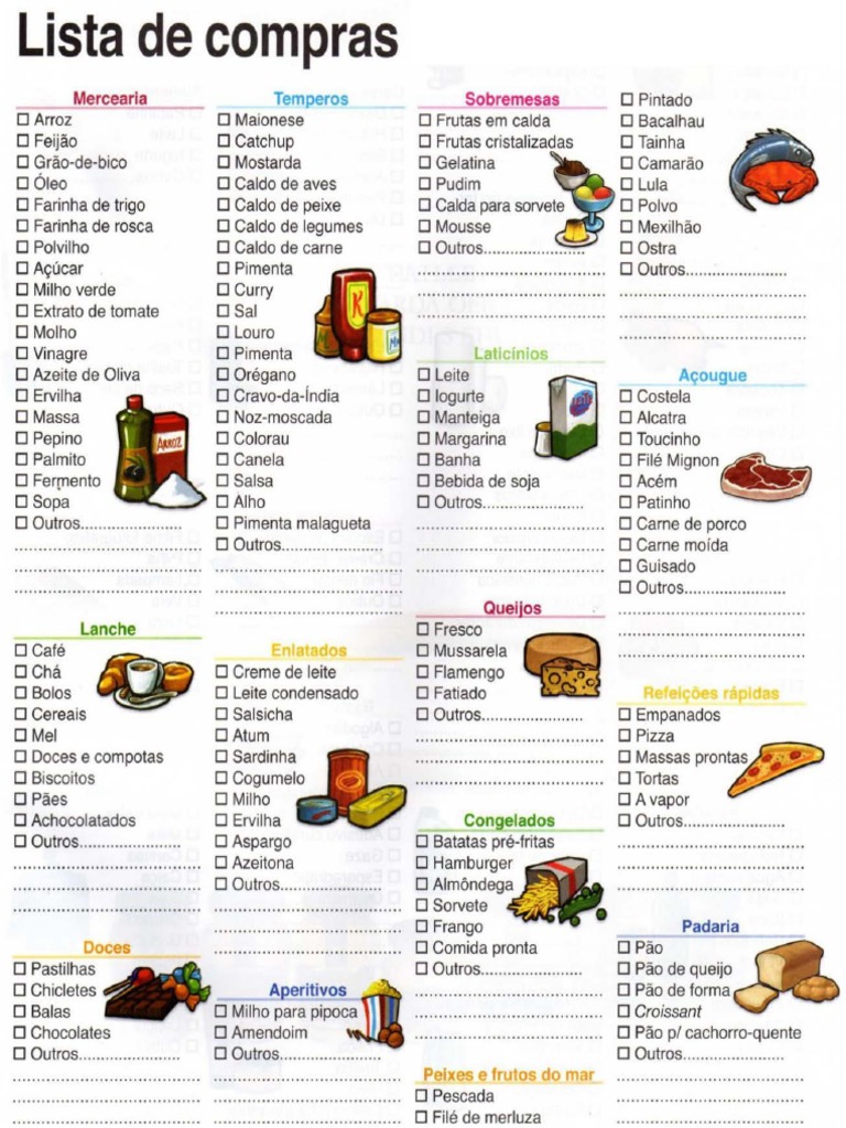 Lista de Compras Supermercado Completa Serlares | PDF | Caldo ...
