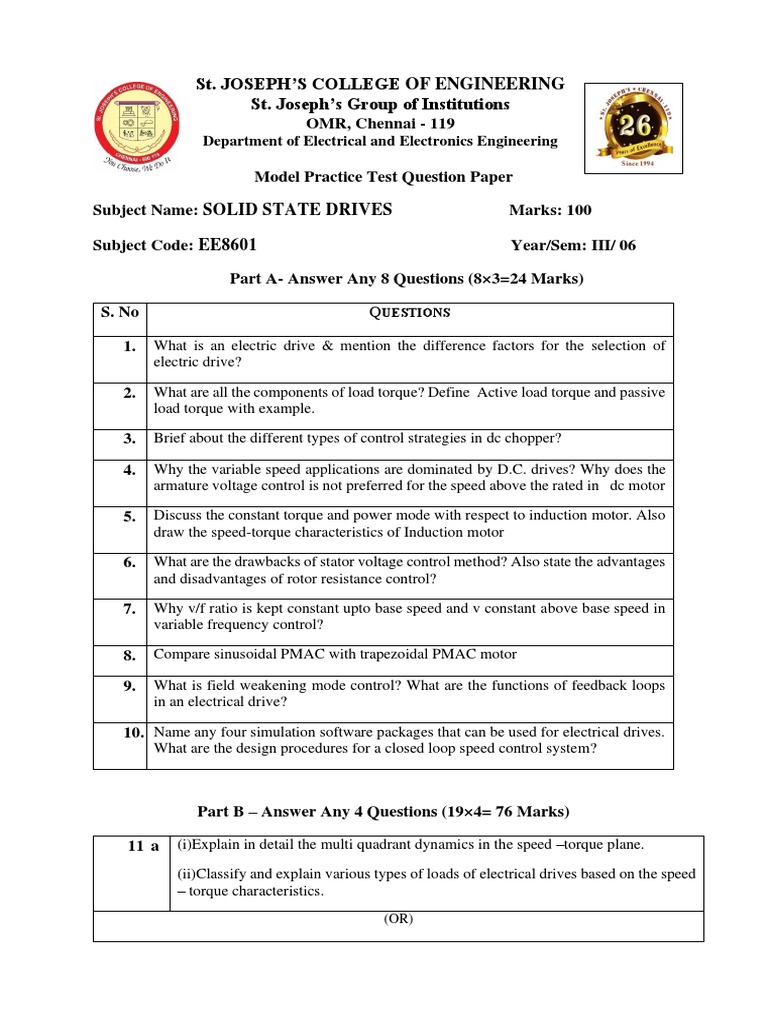 SSD Model Practice Test Questions | Download Free PDF | Electric Motor ...