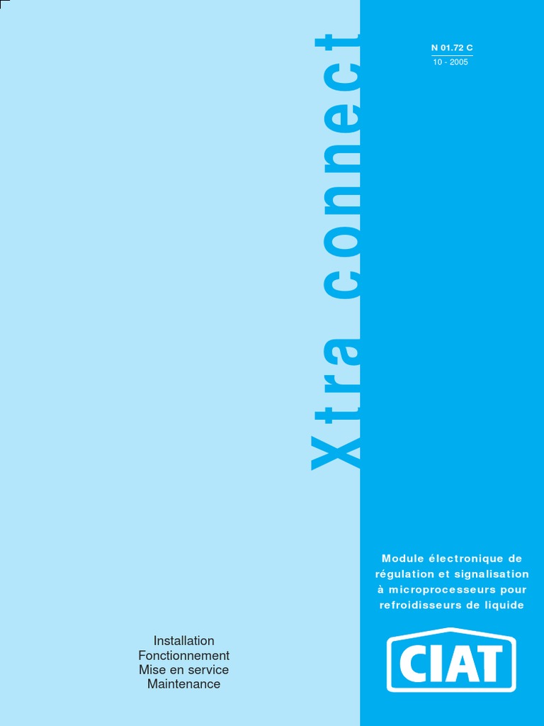 Manuel d'installation Xtra Connect CIAT | PDF | Pompe | Génie chimique