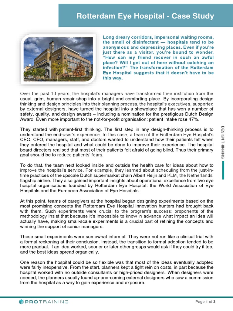Rotterdam Eye Hospital Case Study | PDF | Hospital | Patient