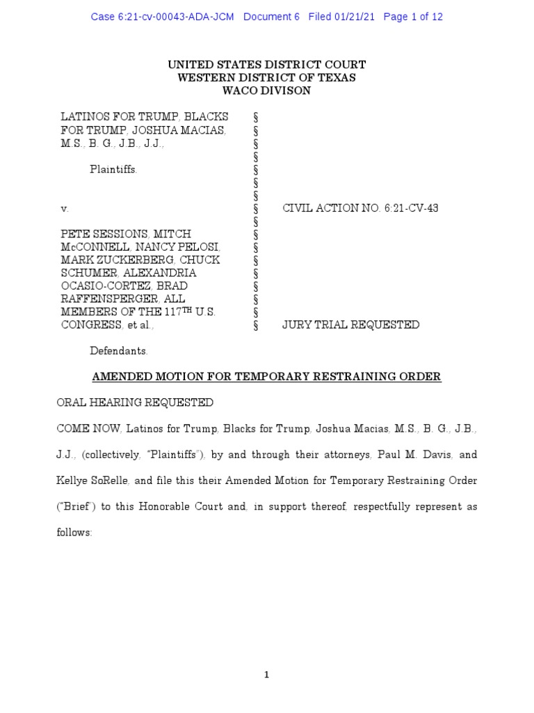 'Gondor Has No King' Lawsuit | PDF | Injunction | Policy