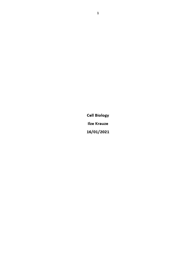 Illustrated Report on Cell Biology | PDF | Mitosis | Cell (Biology)