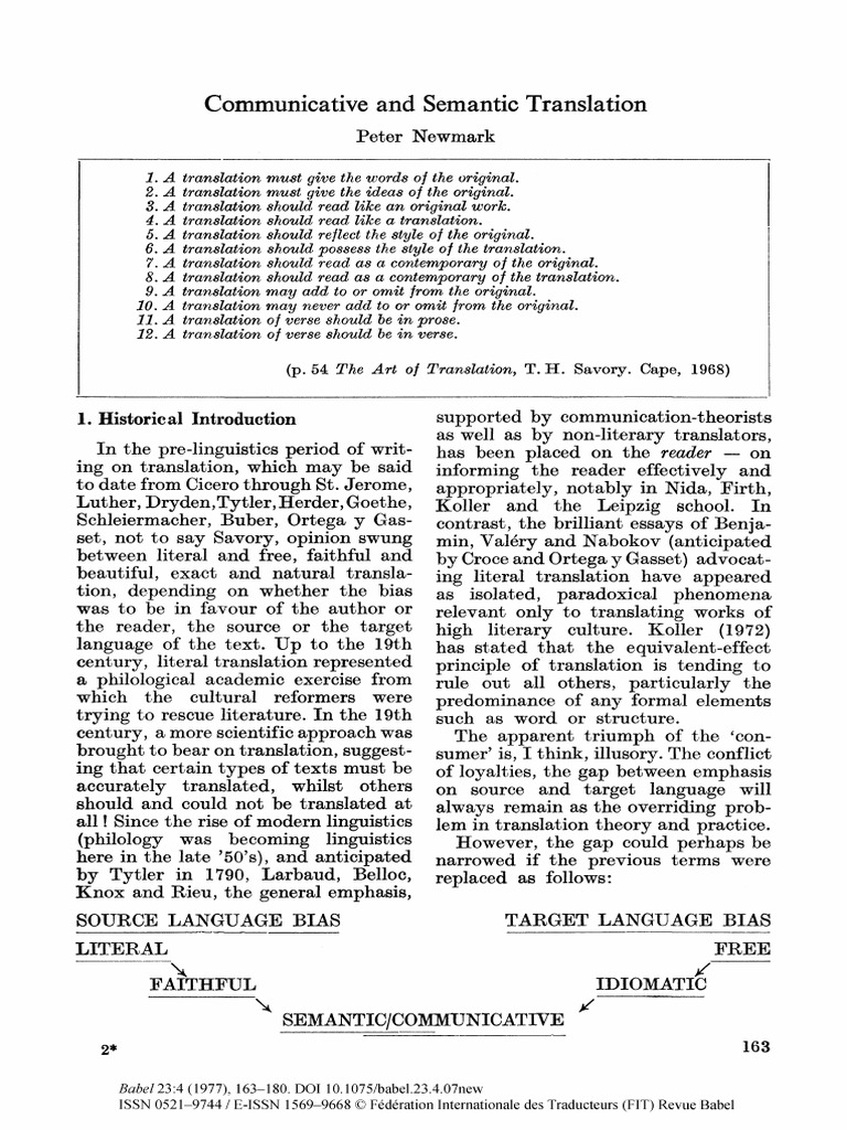 Peter Newmark 1977 | PDF | Translations | Semantics