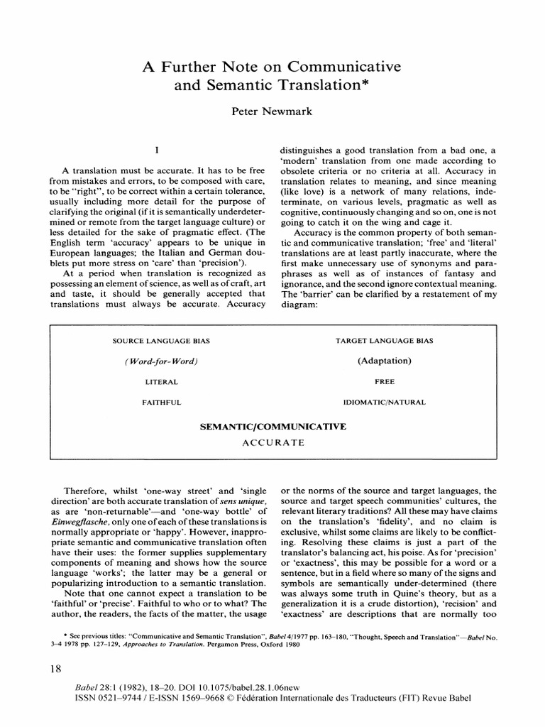 Peter Newmark 1982 | PDF | Translations | Semantics