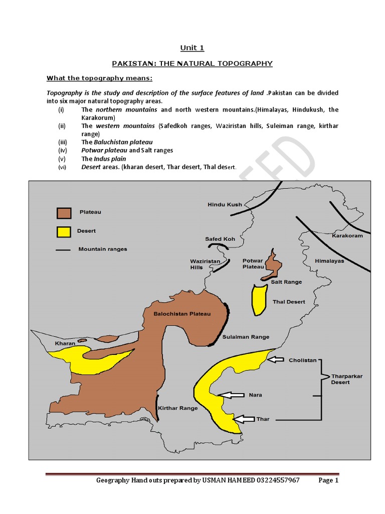 Unit 1 Topography of Pakistan | PDF | Indus River | Himalayas