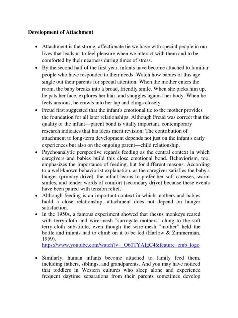 Development of Attachment PDF | PDF | Attachment Theory | Infants