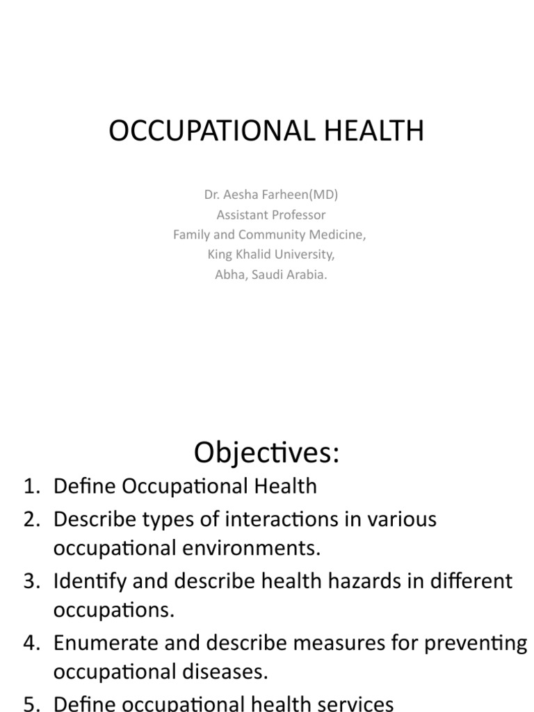 Occupational Health | PDF | Occupational Safety And Health | Human ...