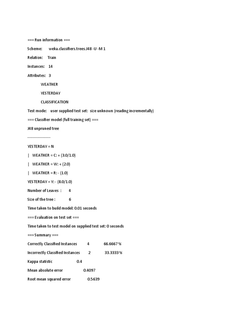 WEKA Assignment I | PDF