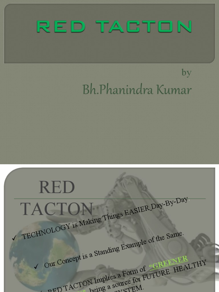 Red Tacton: Future of Touch Communication | PDF | Data Transmission ...