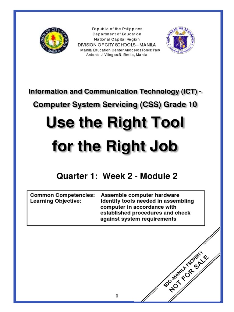 TLE-TE 10 - Q1 - W2 - Mod2 - ICT CSS | PDF | Screw | Electrostatic ... TLE-TE 10 - Q1 - W2 - Mod2 - ICT CSS | PDF | Screw | Electrostatic ...
