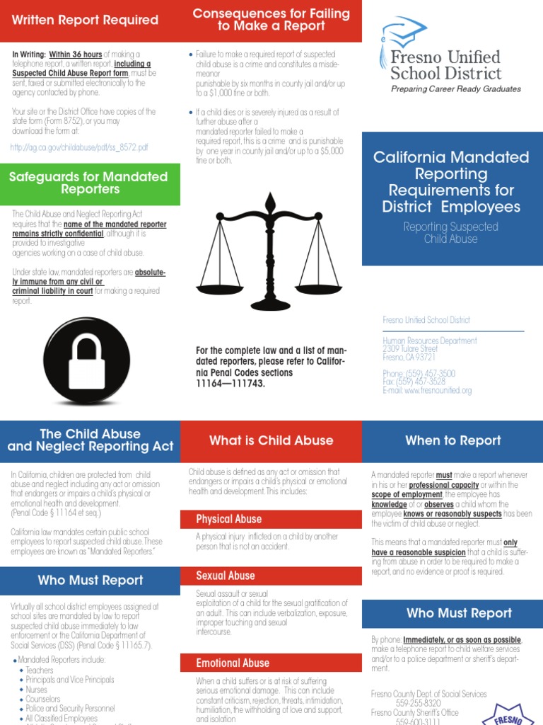 California Mandated Reporting Requirements Brochure | PDF | Child Abuse | Criminology