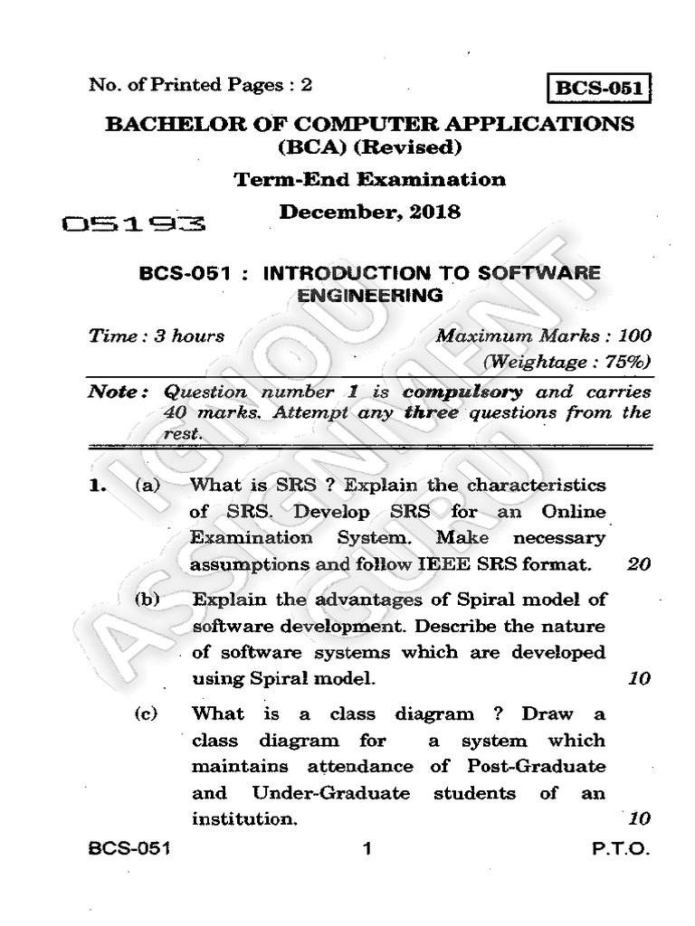 007 - BCS-051 D18 - Compressed | PDF | Information Technology | Software