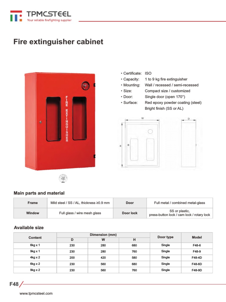 Fire Extinguisher Cabinet: Main Parts and Material | PDF