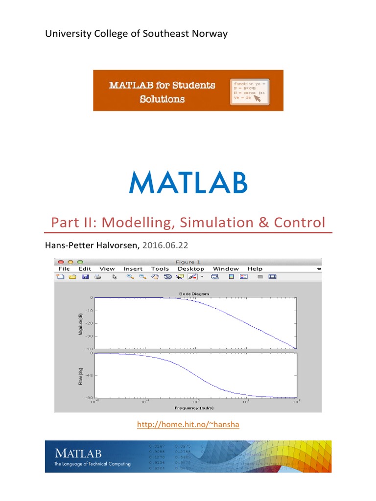 Matlab: Part II: Modelling, Simulation & Control | PDF | Ordinary Differential Equation ...