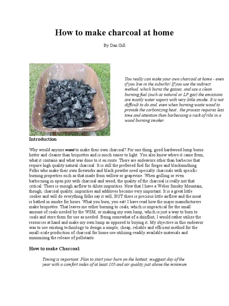 Making Charcoal at Home: A Guide | PDF | Charcoal | Materials